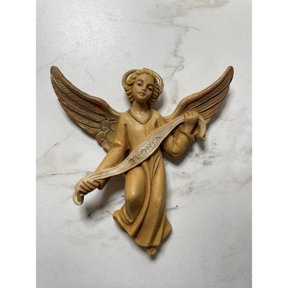 Holiday | Vintage Poly Resin Angel Gloria Banner For Nativity Figure 5 ...